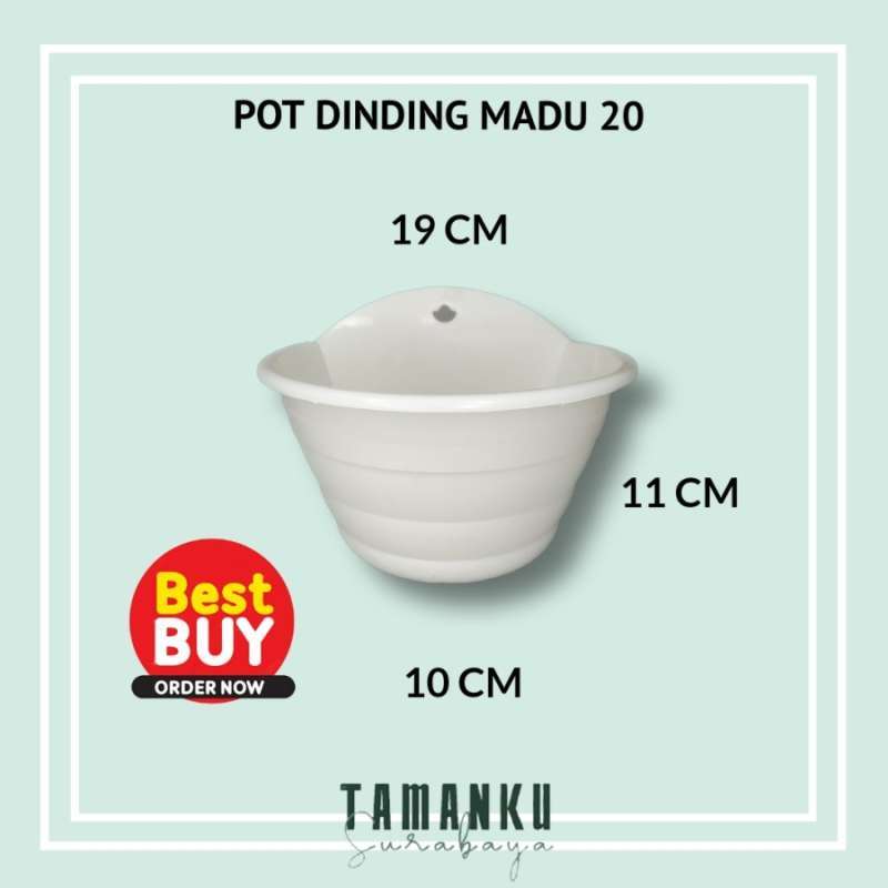 Jual Pot Dinding madu 20 / Pot tempel dinding putih model tawon 20 ...