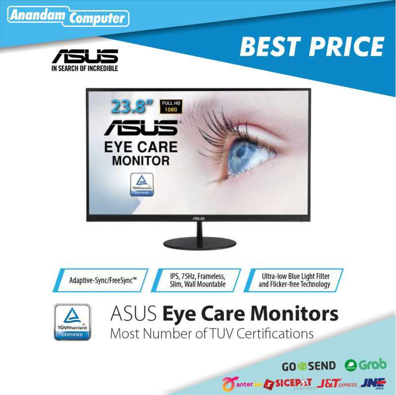 Jual ASUS VL249HE - 23.8 Inch IPS 75Hz FreeSync Frameless Eye Care ...