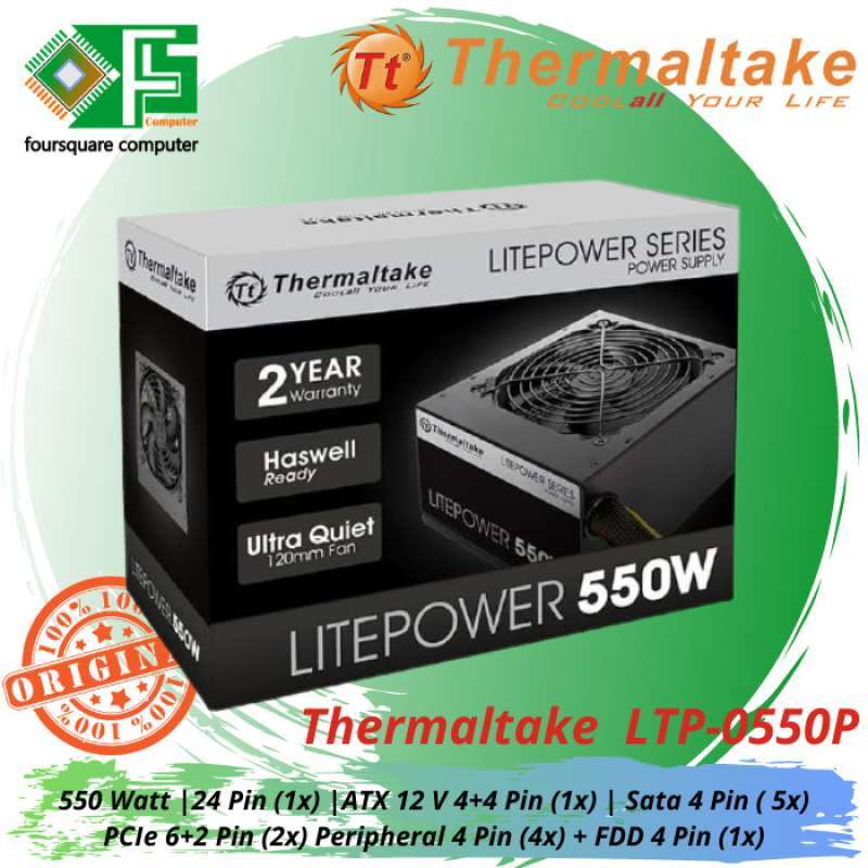 Jual POWER SUPPLY Thermaltake Litepower 550 Watt | Power Supply 550 ...