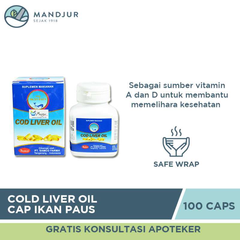 Jual Samco Farma Cod Liver Oil Cap Ikan Paus Suplemen Anak Di Seller ...