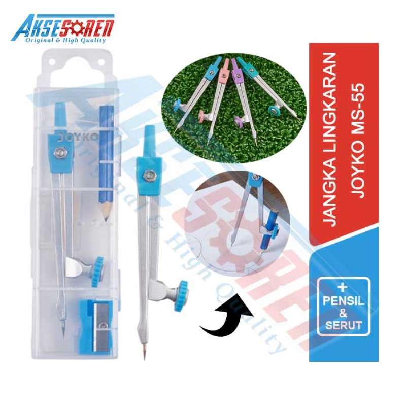 Promo Jangka Set Math Joyko [MS-55] + Pensil Mekanik / Alat Tulis Membuat Garis Lingkaran Busur ...