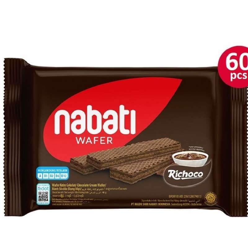 Promo Nabati Wafer Richoco - Wafer Krim Cokelat [39 g/ 60 pcs/ Karton ...