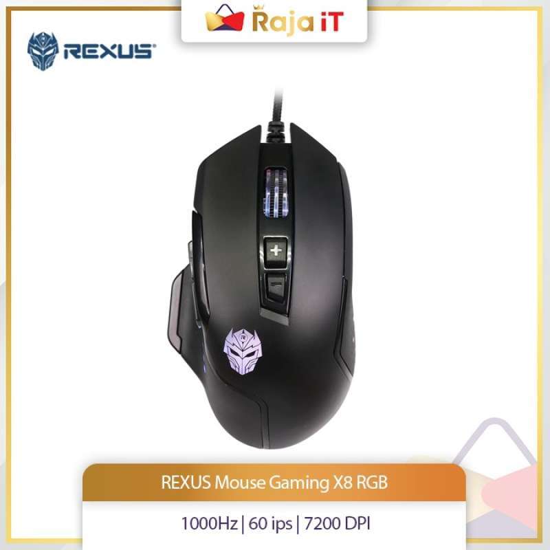 Jual REXUS Mouse Gaming X8 RGB 7200 DPI di Seller Raja IT - Sunter ...