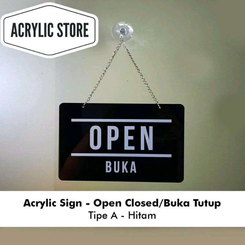 Jual Signage Akrilik Open Closed/Buka Tutup (2muka)-15x24 di Seller ...