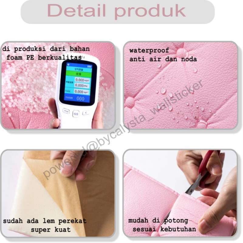 Jual wallpaper dinding 3D foam tebal wallpaper peredam suara 30x60 cm ...