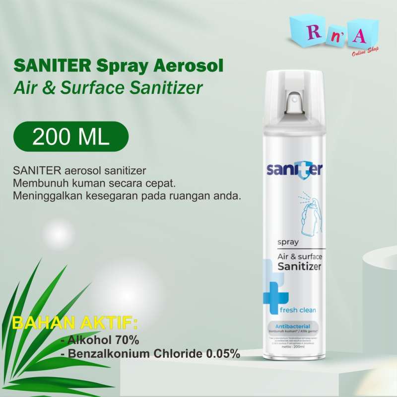 Promo SANITER Spray Aerosol 200ml - Air & Surface Sanitizer ...