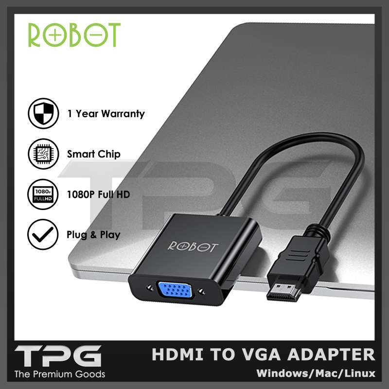 Jual ROBOT RHV10 KABEL HDMI TO VGA ADAPTER CONVERTER LAPTOP TV ...