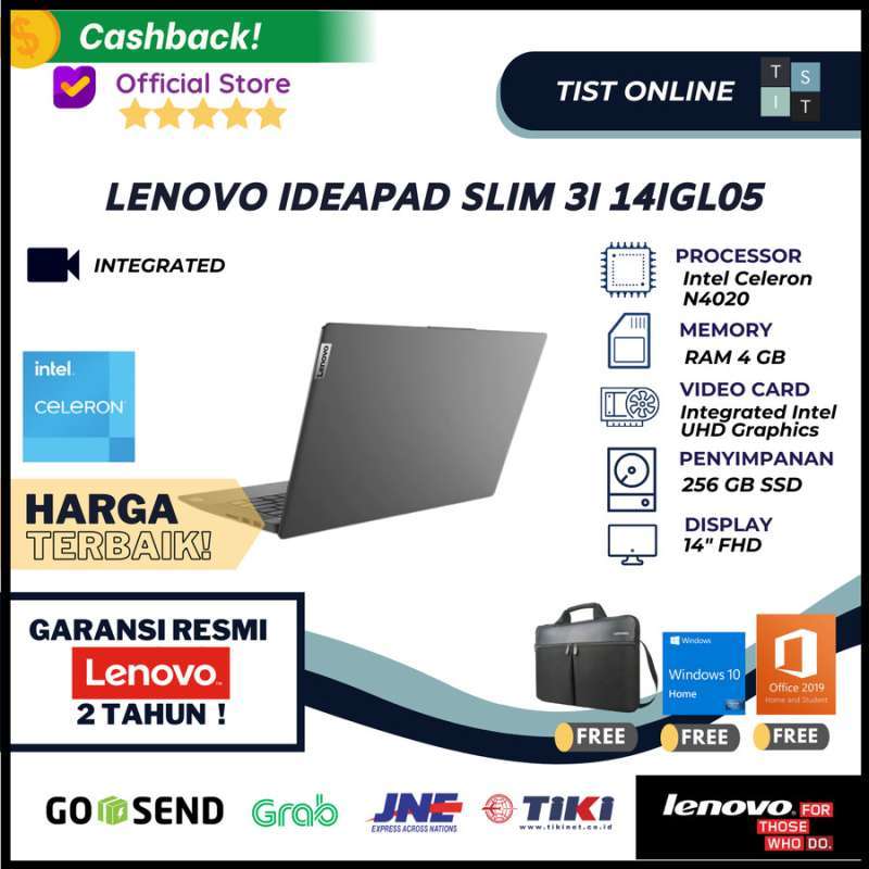 Jual LENOVO Ideapad Slim 3i 14IGL05 Celeron N4020 4GB 256GB SSD ...