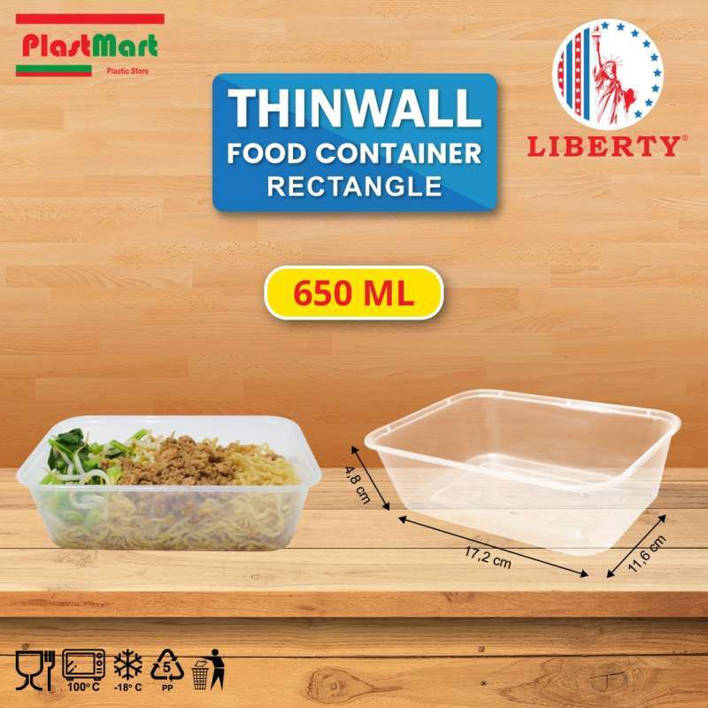 Promo Liberty Thinwall 650ml / Food Container / Kotak Plastik Makanan ...
