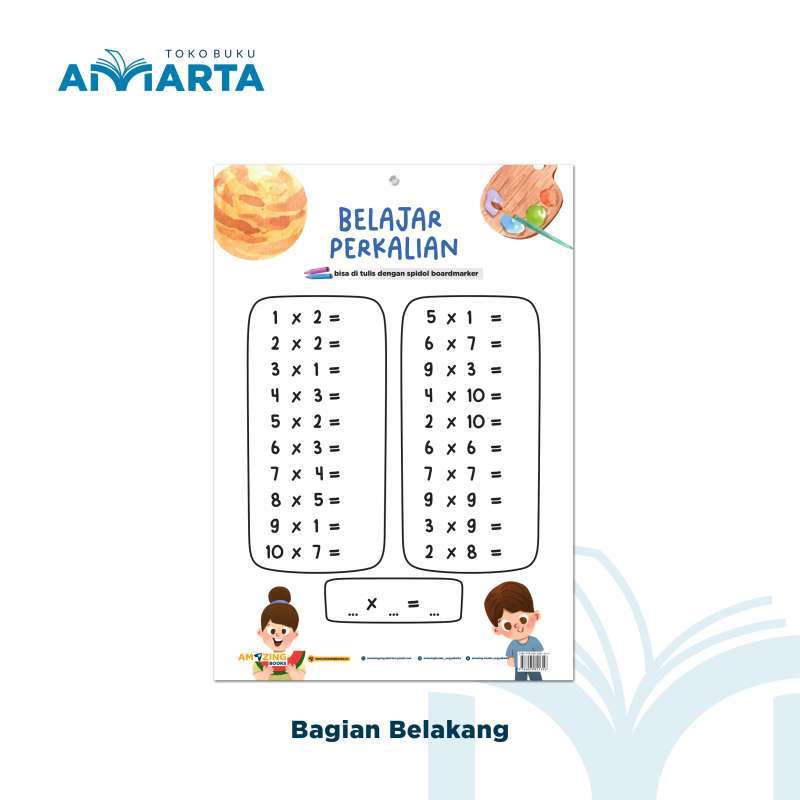 Jual Poster Edukasi Anak Berhitung Perkalian (2 in 1 poster) di Seller ...