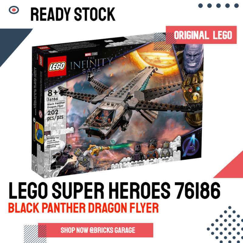 Jual LEGO 76186 SUPER HEROES: Black Panther Dragon Flyer di Seller ...