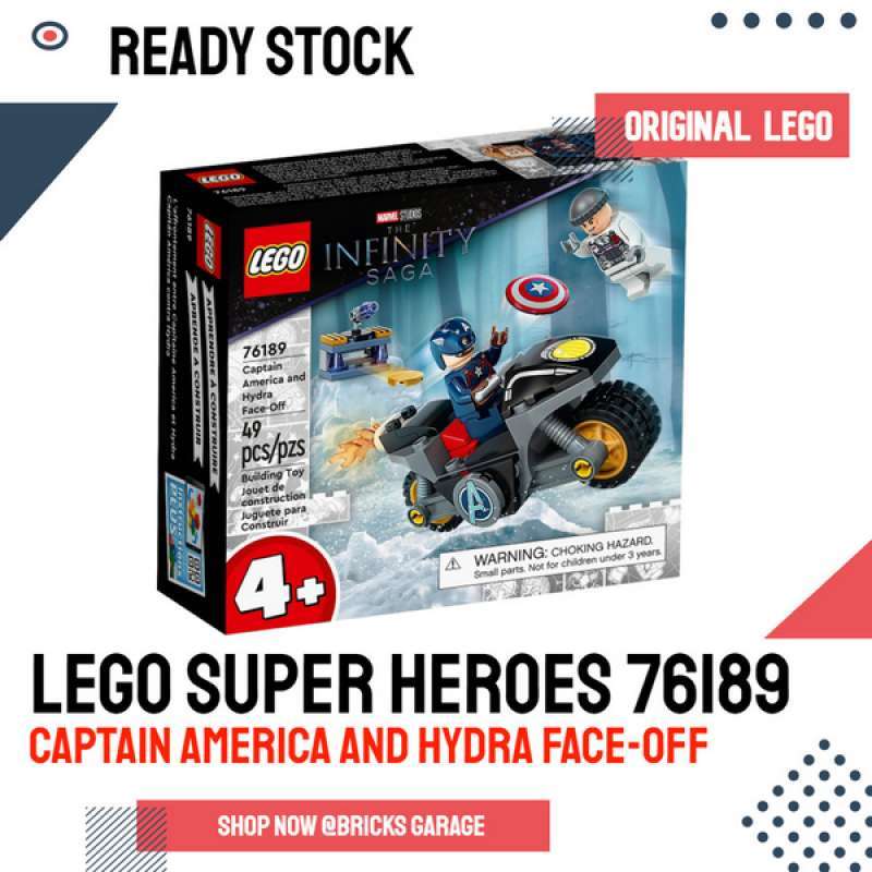 Jual LEGO 76189 SUPER HEROES: Captain America and Hydra Face-Off di ...