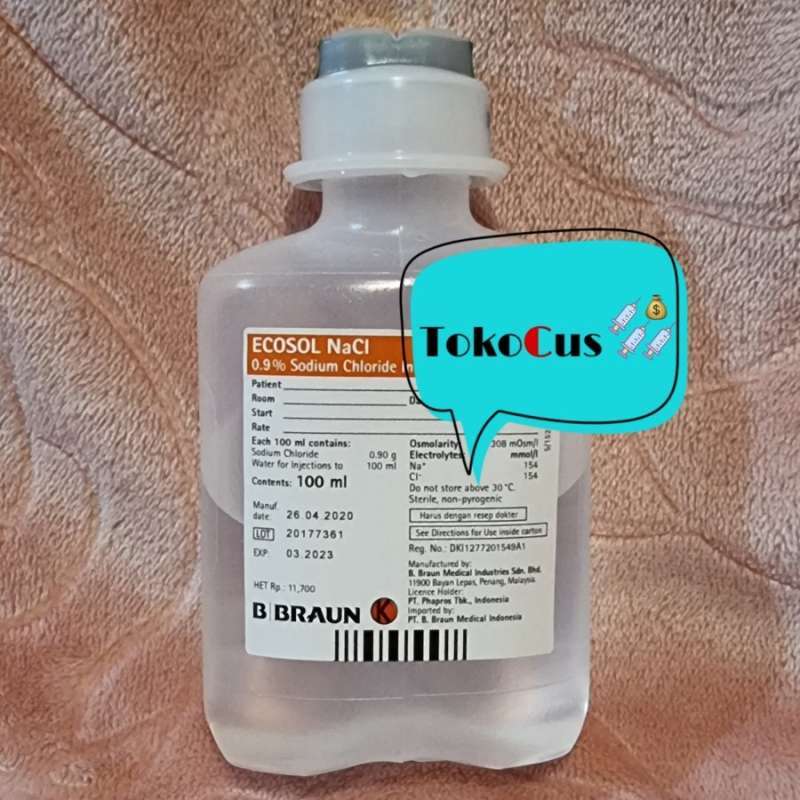 Jual cairan infus nacl 100ml / larutan cuci hidung / nacl 100cc / cuci hidung di Seller TokoCus ...