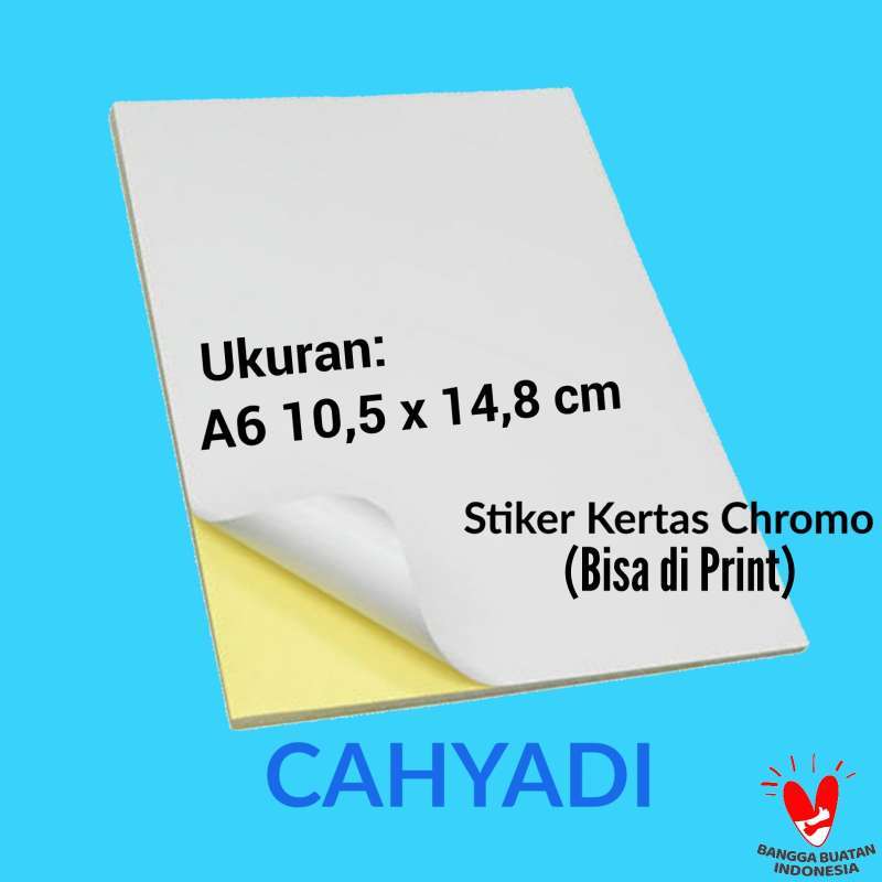 Promo Kertas Sticker Chromo ( Glossy ) A6 Ukuran 10,5 x 14,8 cm / 50 ...