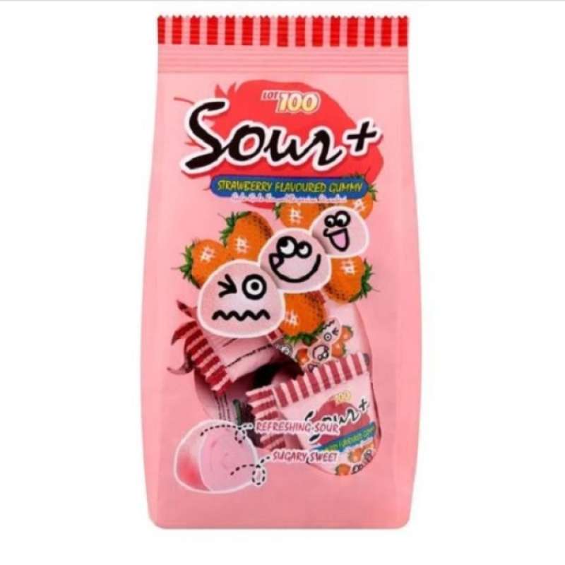 Promo Lot 100 Sour Plus Gummy Strawberry 100gr Diskon 9% Di Seller ...