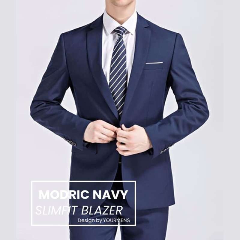 Promo JAS PRIA SEMI FORMAL MODERN NEW MODRIC NAVY BAHAN HIGH TWIST ...