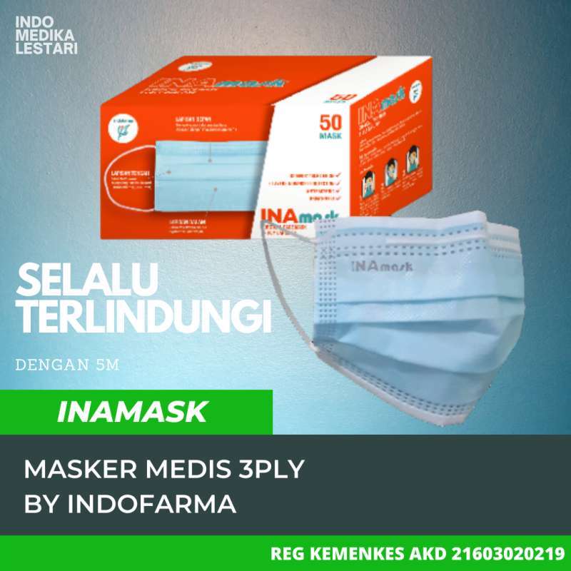 Jual Masker Medis 3 Ply INA MASK Indofarma Original Kemenkes di Seller ...