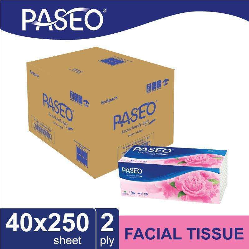 Jual Paseo Elegant Facial Tissue Soft Pack 2 Ply [250 Sheets x 40 Packs ...