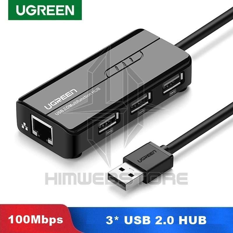 Jual UGREEN 20264 USB Ethernet To RJ45 Network Adapter USB Hub 2.0 Lan ...