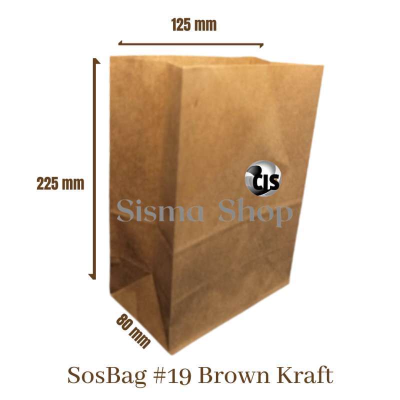 Jual Paper Bag Coklat #19 - Brown Kraft Kantong Kertas Roti - 100 pcs ...
