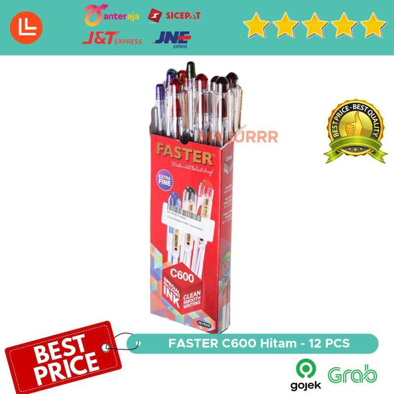 Promo Pulpen Faster C600 Ballpoint / Pena Pen 0.7mm Isi 12 Pcs Diskon ...