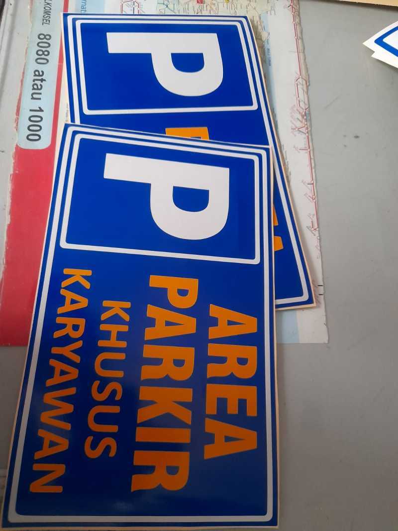 Jual rambu sign stiker outdoor parkir khusus karyawan staff pelanggan ...