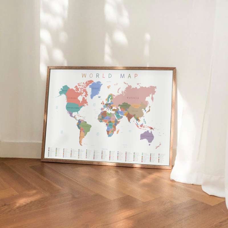 Promo Peta Dunia - Poster Edukasi Anak - World Map - Kids Wall Art - A1 ...