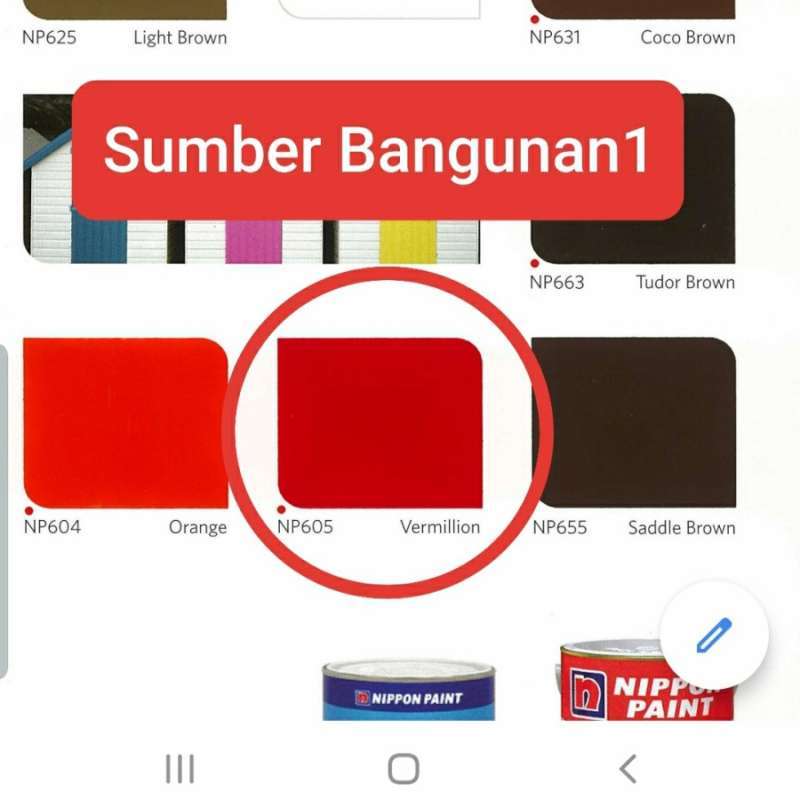 Jual Cat Kayu Besi Junior66 Nippon Paint Np 605 Vermillion Merah 1kg Di ...