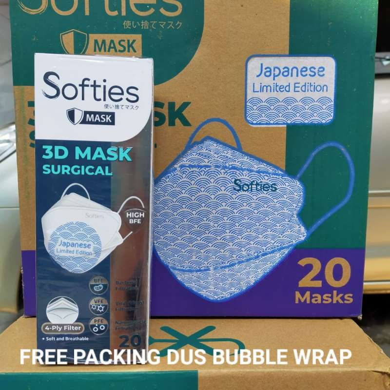 Jual Softies 3d Surgical Mask Kf94 Isi 20pcs Japanese Batik Di Seller ...