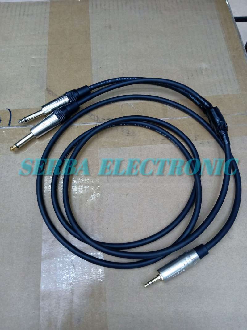 Jual jack audio aux 3.5mm stereo to 2 akai mono trs 6.5mm 1 meter di Seller Serba Elektronik ...