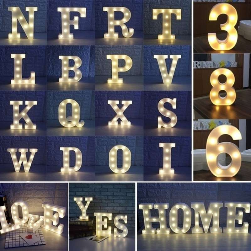 Jual NO ONGKIR Lampu Led Gantung Bentuk 26 Huruf Alfabet-Angka 3d Untuk ...