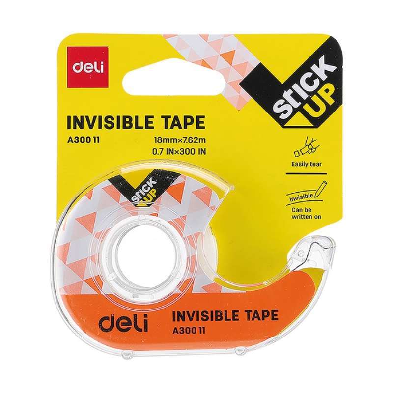 Jual Selotip / Isolasi Deli Invisible Tape 18 mm (+Dispenser / Tape ...