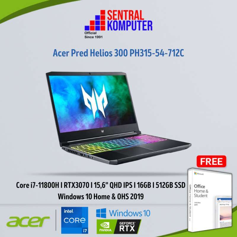 Jual Acer Pred Helios 300 PH315-54-712C-i7-11800H-RTX 3070-16GB-512GB ...
