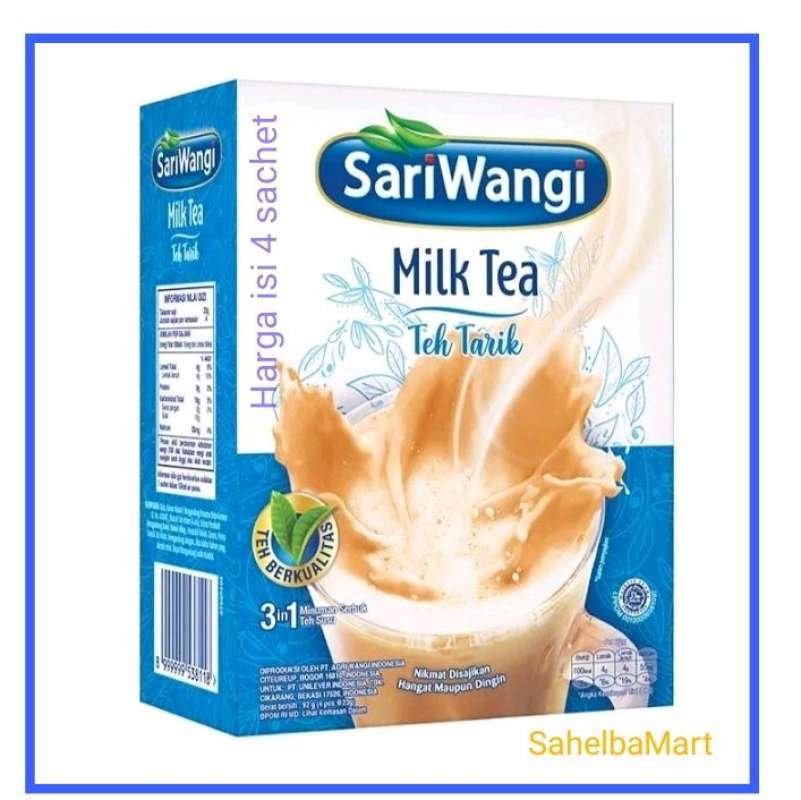 Jual SARIWANGI MILK TEA isi 4 sachet ORIGINAL ♻️ SahelbaMart di Seller ...