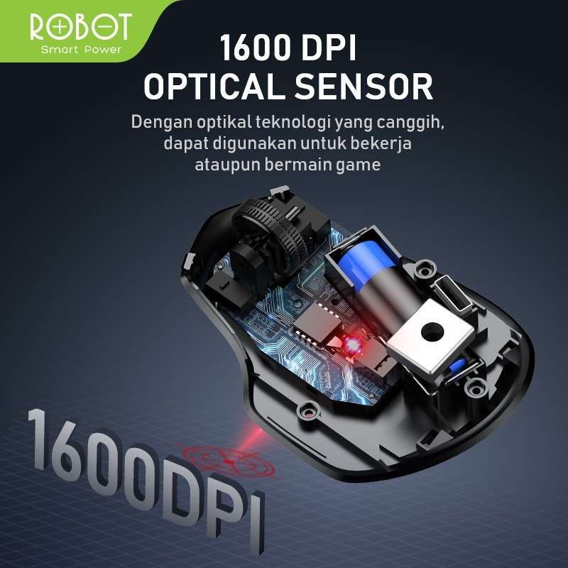 Promo Robot M350 Mouse Wireless Silent Click Dengan Receiver Usb ...