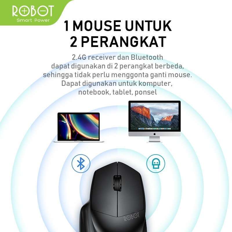 Promo Robot M350 Mouse Wireless Silent Click Dengan Receiver Usb ...