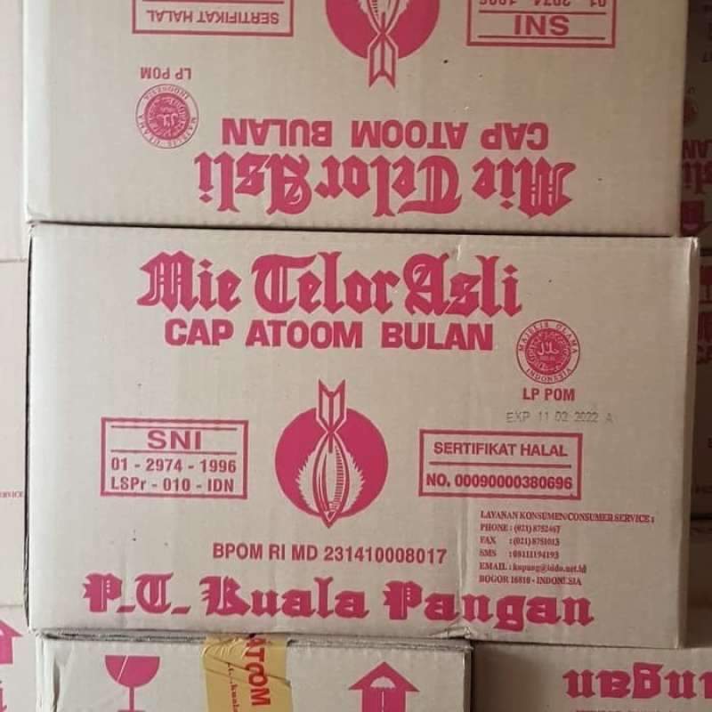 Jual Mie Telor Asli Cap Atoom Bulan 1 KARTON isi 20 PCS | Mi Telor Atom ...