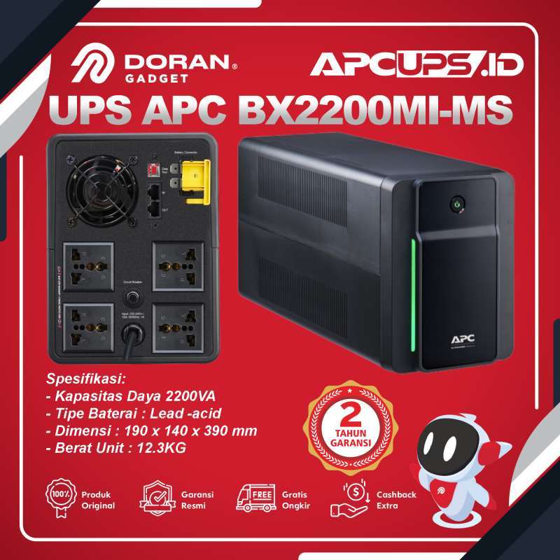Promo UPS APC BX2200MI-MS APC Back-UPS 2200VA, 230V, AVR, Universal ...