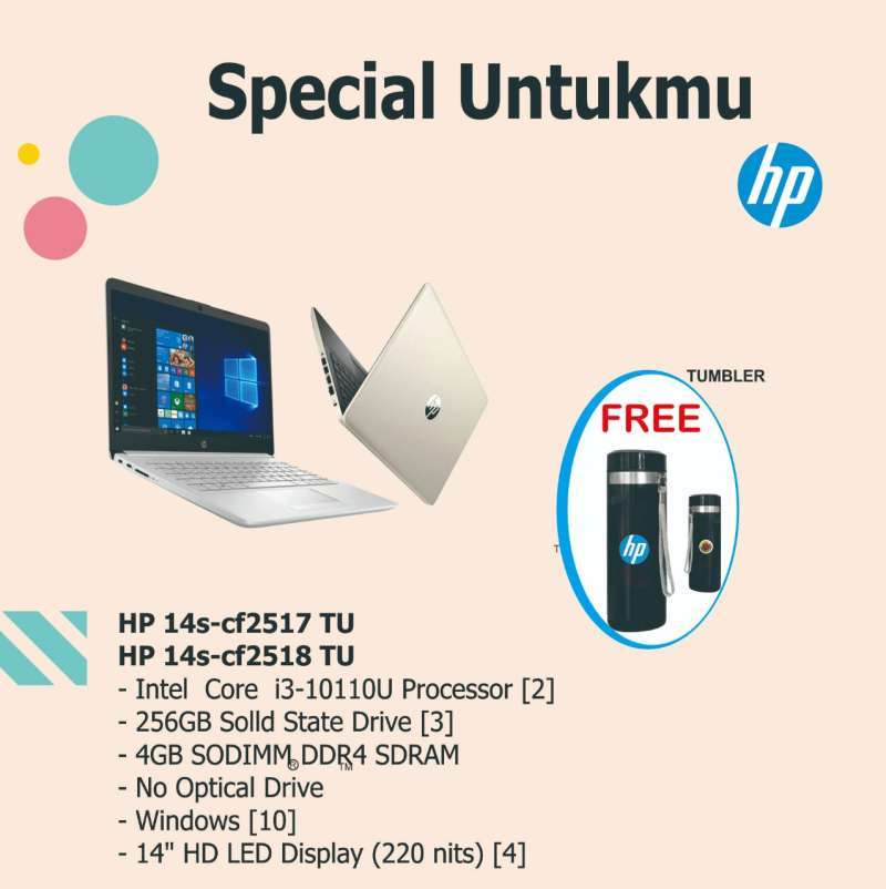 Jual Notebook Hp 14s-cf2517tu/cf2518tu I3 10110u 4gb 256gb Uma Win10 ...