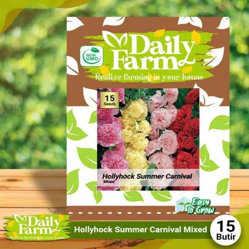 Jual Df Benih Bunga Hollyhock Summer Carnival Mixed 15 Butir Daily Farm ...