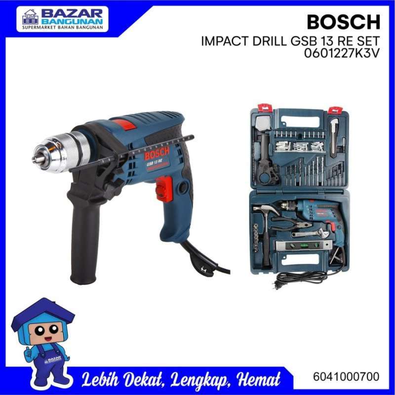 Jual Paket Mesin Bor - Hammer Drill Tangan Listrik Set Bosch 13 Re 13re ...