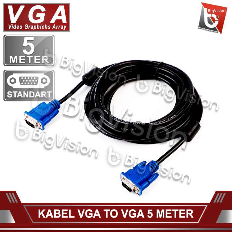 Jual KABEL VGA MURAH 5 METER VGA TO VGA PIN 15 5m di Seller BIG VISION CCTV - Tanah Sereal, Kota ...