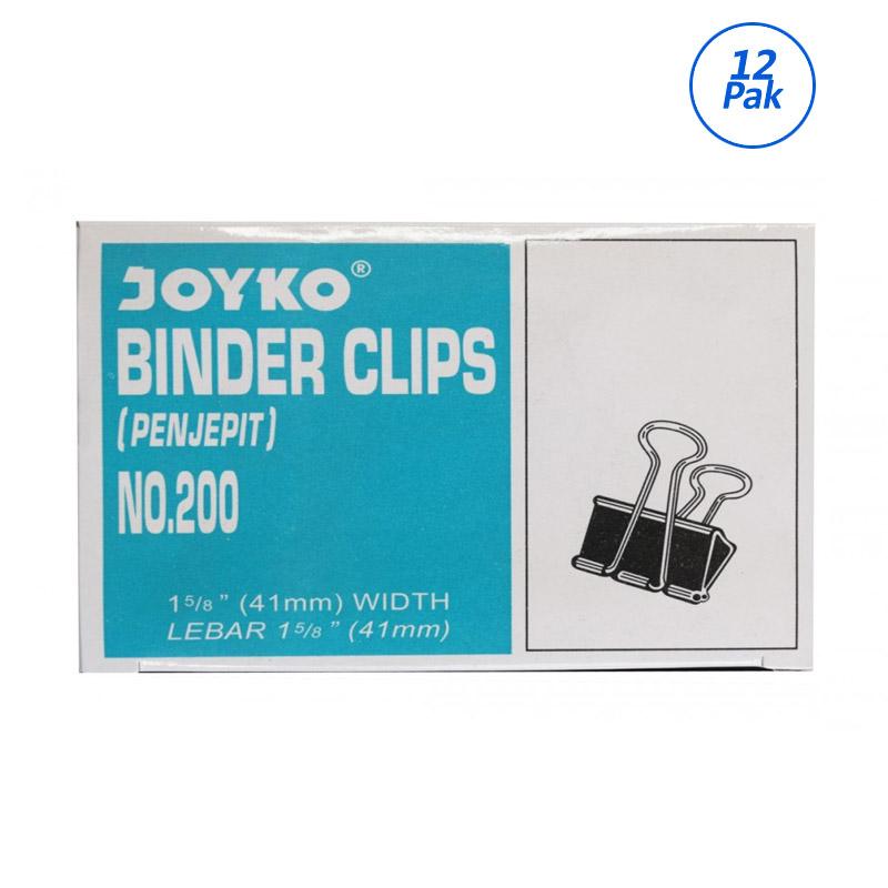 Jual Joyko Clip No. 200 Binder Clips Penjepit Kertas - Hitam [12 Pak ...