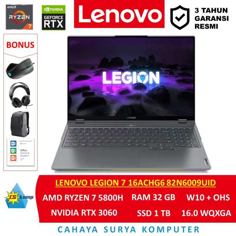 Promo Lenovo Legion 7 16ACHG6 82N6009UID | AMD Ryzen 7 5800H | RTX 3060 ...