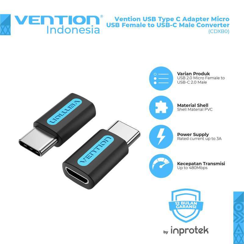Jual Vention Usb Type C Adapter Micro Usb Female To Usb-c Male ...