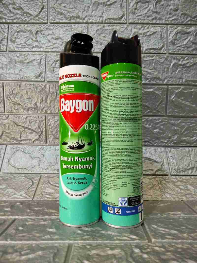 Jual Baygon Aerosol Obat Nyamuk Lalat Dan Kecoa Eucalyptus 600ml Twin ...