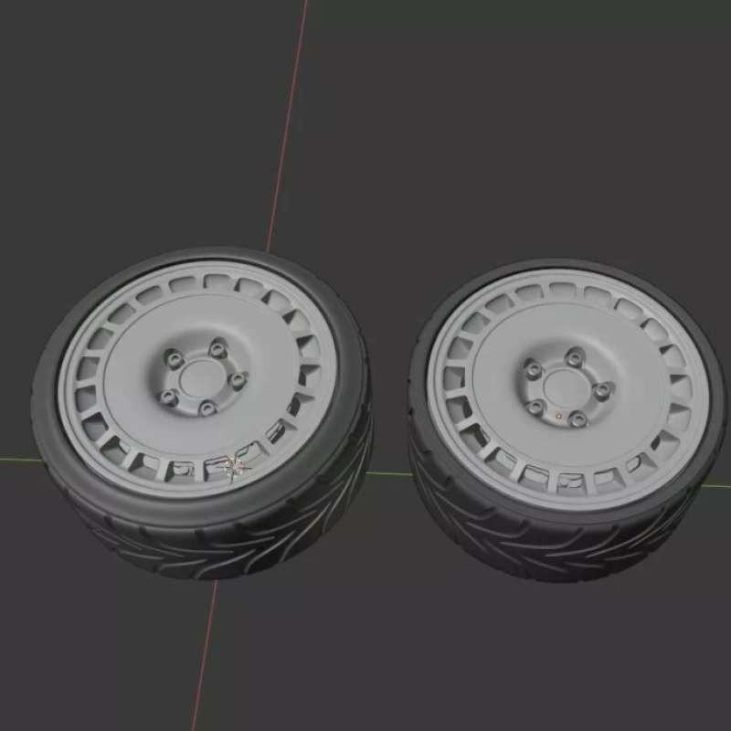 Jual Rally Style Wheel Set With Two Tire Types Mokit Model Kit Di ...