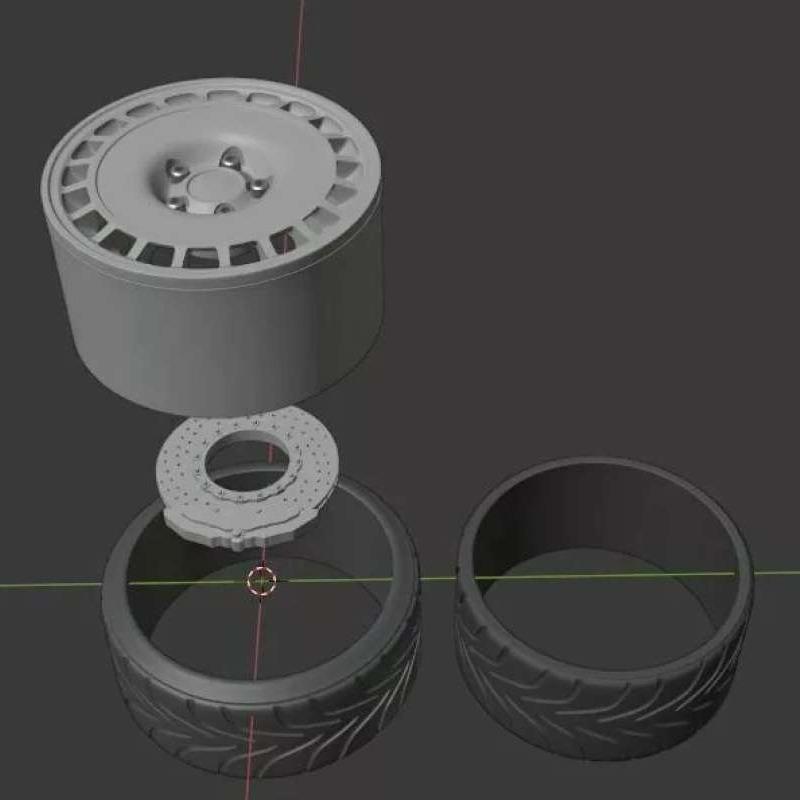 Jual Rally Style Wheel Set With Two Tire Types Mokit Model Kit Di ...