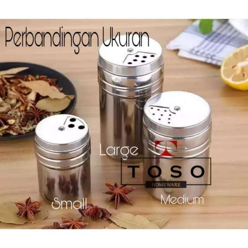 Promo Tempat Bumbu Garam Lada Merica Salt Pepper Bubuk Stainless TBM ...