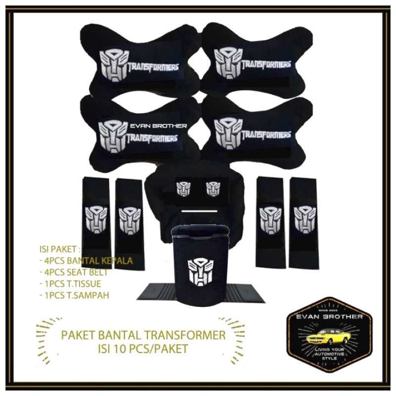 Jual Jual Paket Bantal Mobil Transformer Dan Tempat Sampah Transformers ...